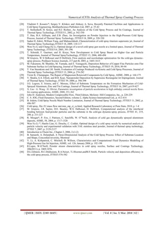 Ijmer Numerical (CFD) Analysis of Thermal Spray Coating Process | PDF