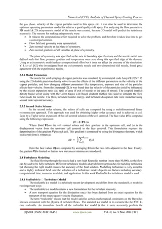 Ijmer Numerical (CFD) Analysis of Thermal Spray Coating Process | PDF