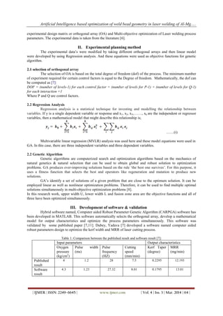 Artificial Intelligence based optimization of weld bead geometry in laser welding of Al-Mg alloy ...