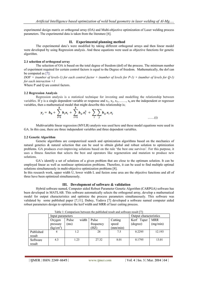 Artificial Intelligence based optimization of weld bead geometry in laser welding of Al-Mg alloy ...