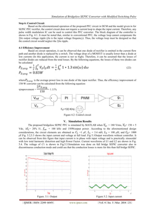 Simulation of Bridgeless SEPIC Converter with Modified Switching Pulse | PDF