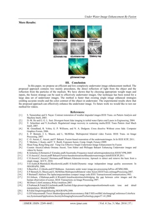 Under Water Image Enhancement by Fusion | PDF