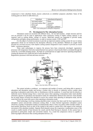 Review on Adsorption Refrigeration System | PDF