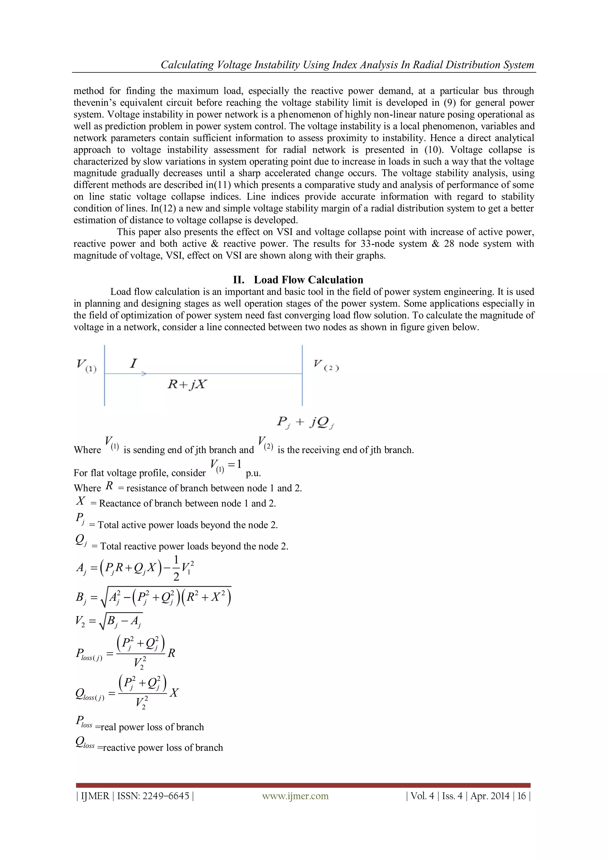 Calculating Voltage Instability Using Index Analysis in Radial ...