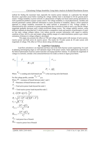 Calculating Voltage Instability Using Index Analysis in Radial Distribution System | PDF