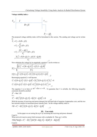 Calculating Voltage Instability Using Index Analysis in Radial Distribution System | PDF
