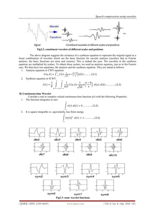 Speech Compression Using Wavelets | PDF