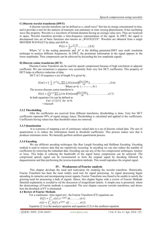 Speech Compression Using Wavelets | PDF
