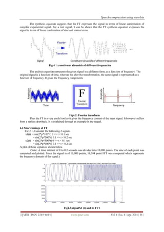 Speech Compression Using Wavelets | PDF