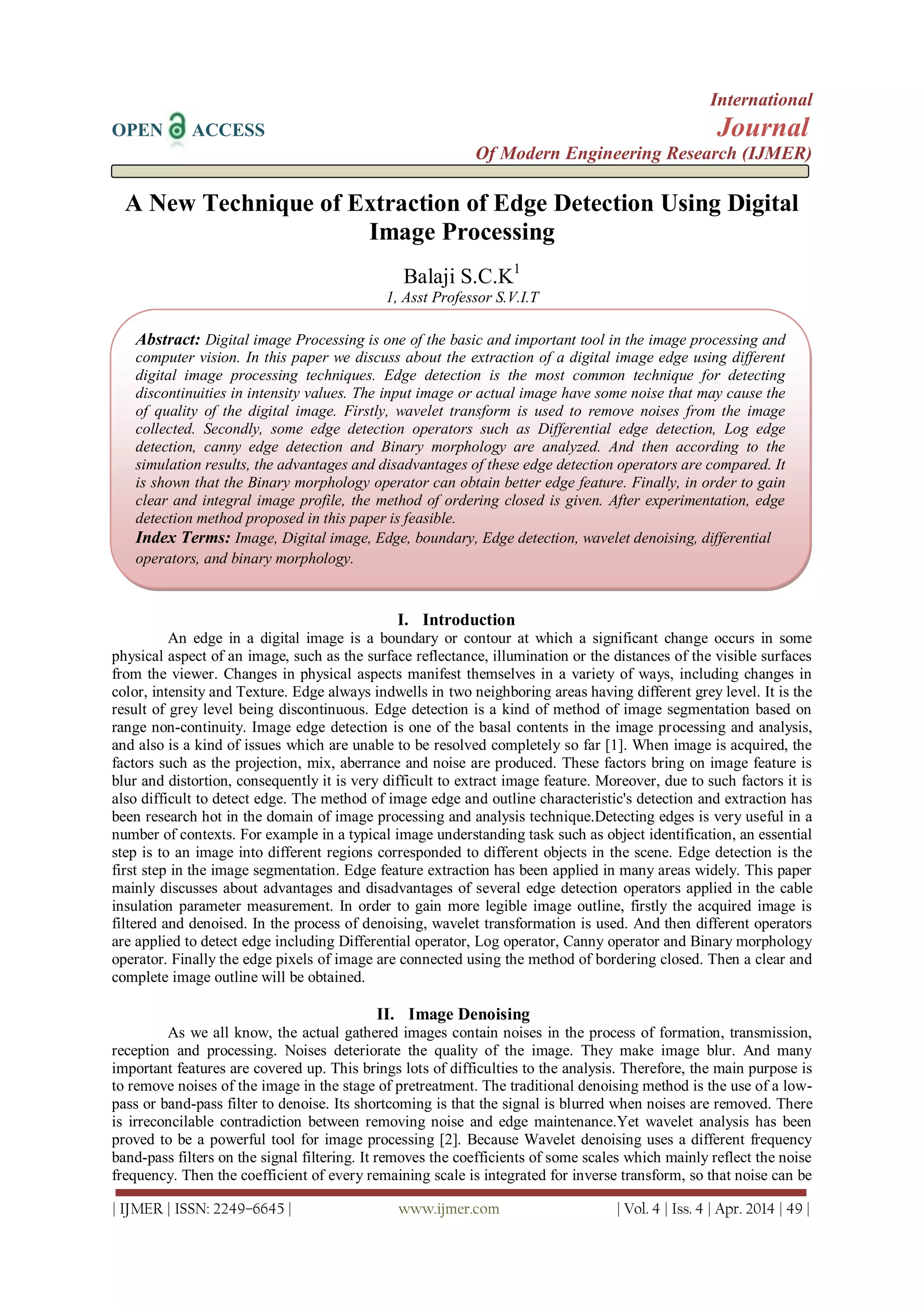 A New Technique of Extraction of Edge Detection Using Digital Image Processing | PDF | Photo ...