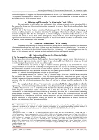 An Analytical Study of International Standards on Minority Rights | PDF