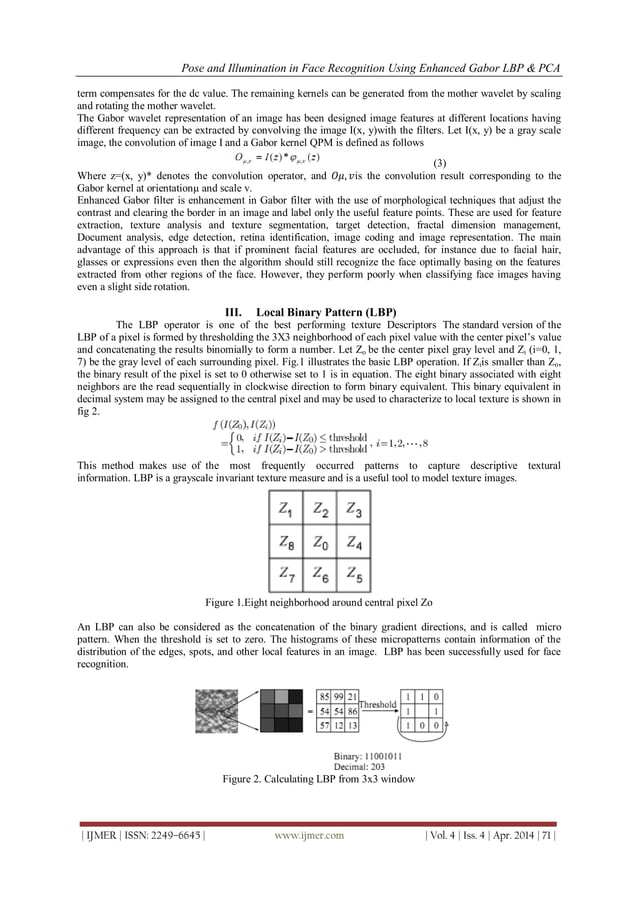 Pose and Illumination in Face Recognition Using Enhanced Gabor LBP & PCA | PDF