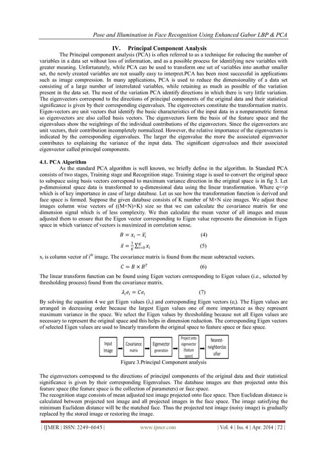 Pose and Illumination in Face Recognition Using Enhanced Gabor LBP & PCA | PDF