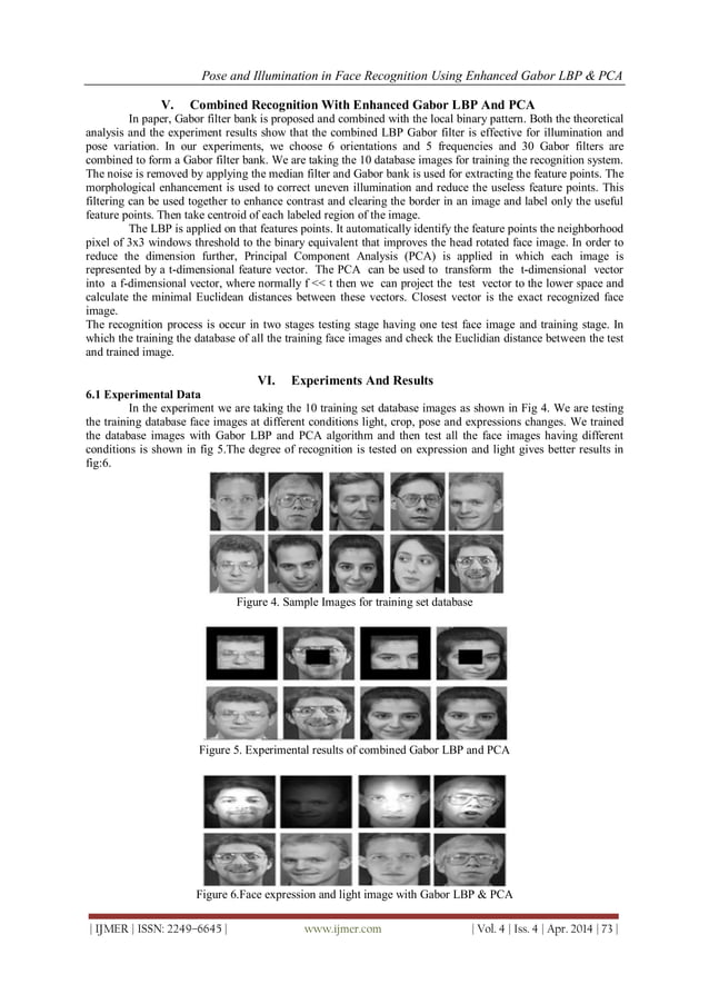 Pose and Illumination in Face Recognition Using Enhanced Gabor LBP & PCA | PDF