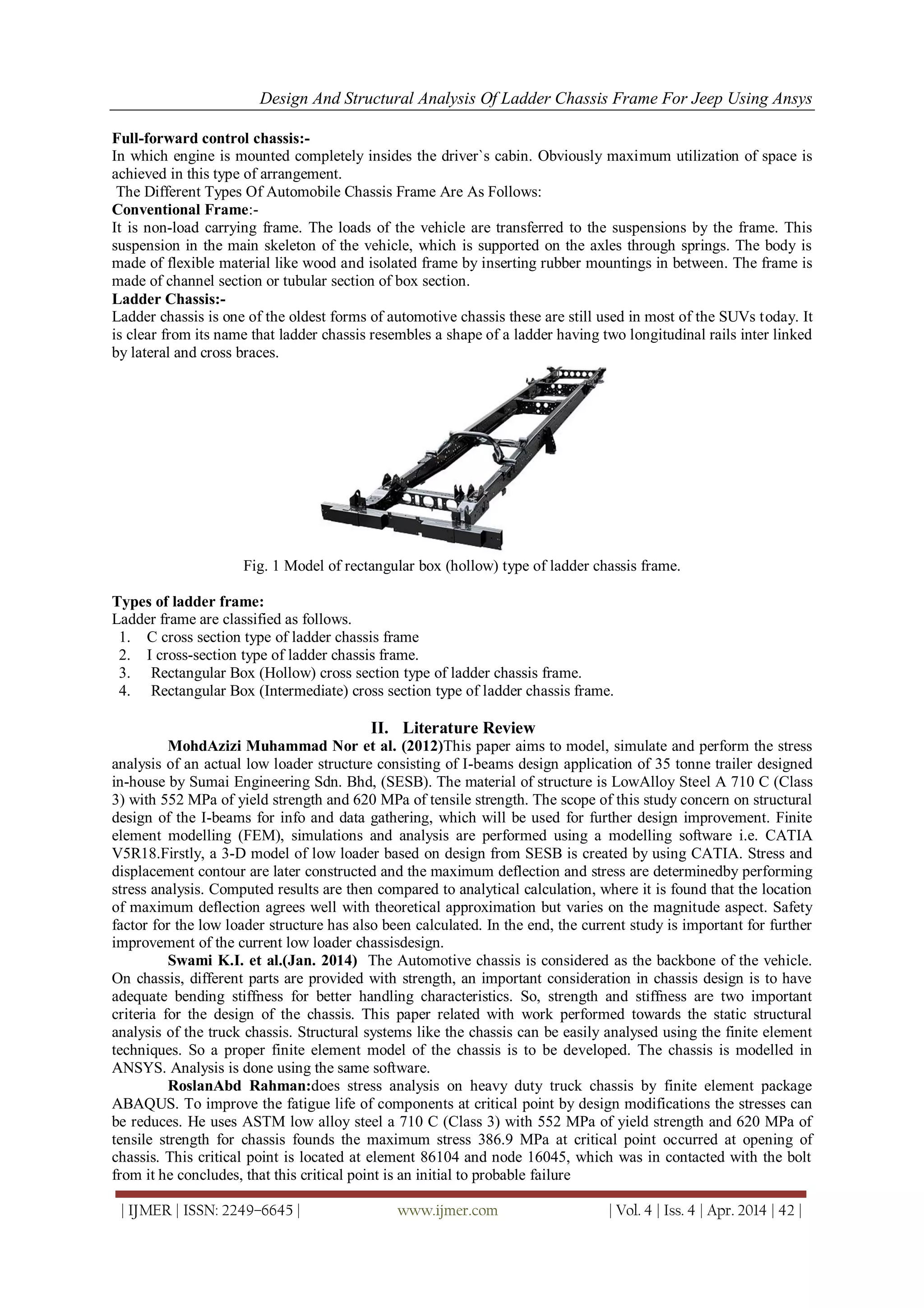 Structural Analysis of Ladder Chassis Frame for Jeep Using Ansys | PDF