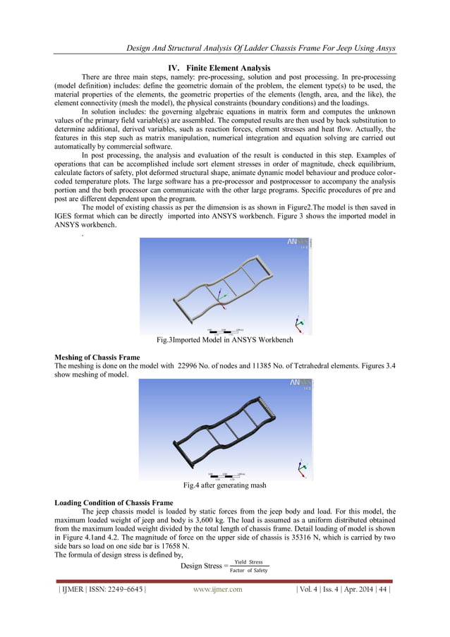 Structural Analysis of Ladder Chassis Frame for Jeep Using Ansys | PDF ...