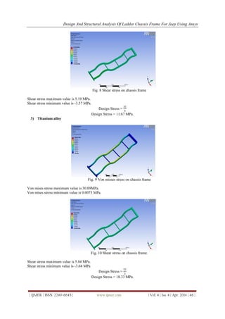 Structural Analysis of Ladder Chassis Frame for Jeep Using Ansys | PDF ...