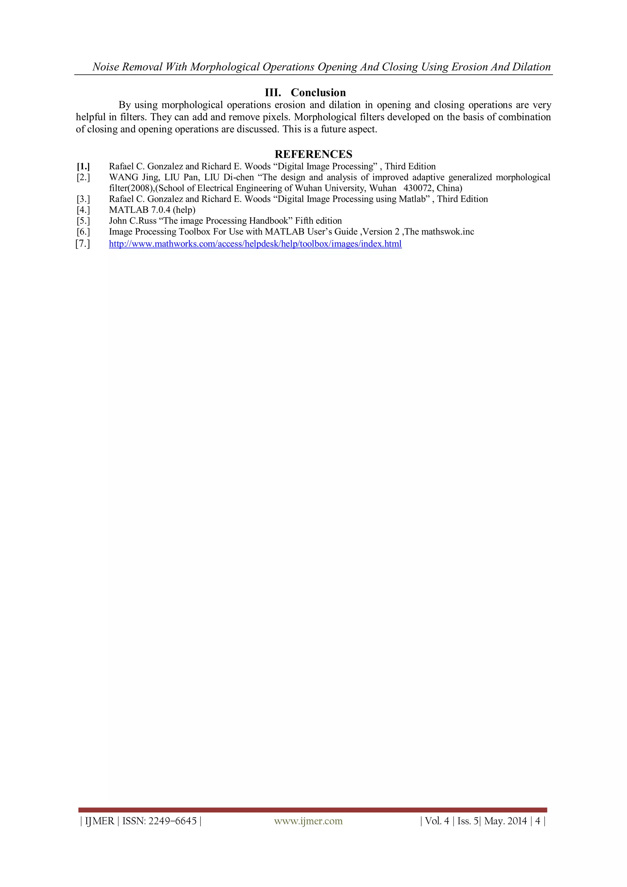 Noise Removal with Morphological Operations Opening and Closing Using ...