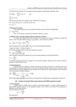 Analysis of MOS Capacitor Loaded Annular Ring MICROSTRIP Antenna | PDF