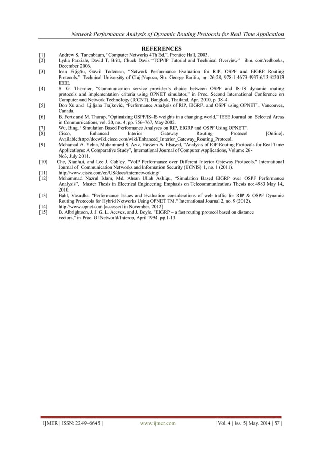 Network Performance Analysis of Dynamic Routing Protocols for Real Time Application | PDF