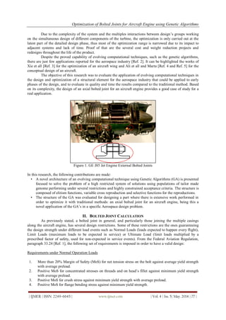 Optimization of Bolted Joints for Aircraft Engine Using Genetic Algorithms | PDF