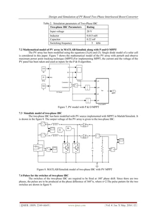 Design and Simulation of PV Based Two-Phase Interleaved Boost Converter | PDF