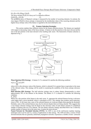 A Threshold Fuzzy Entropy Based Feature Selection: Comparative Study | PDF | Databases ...
