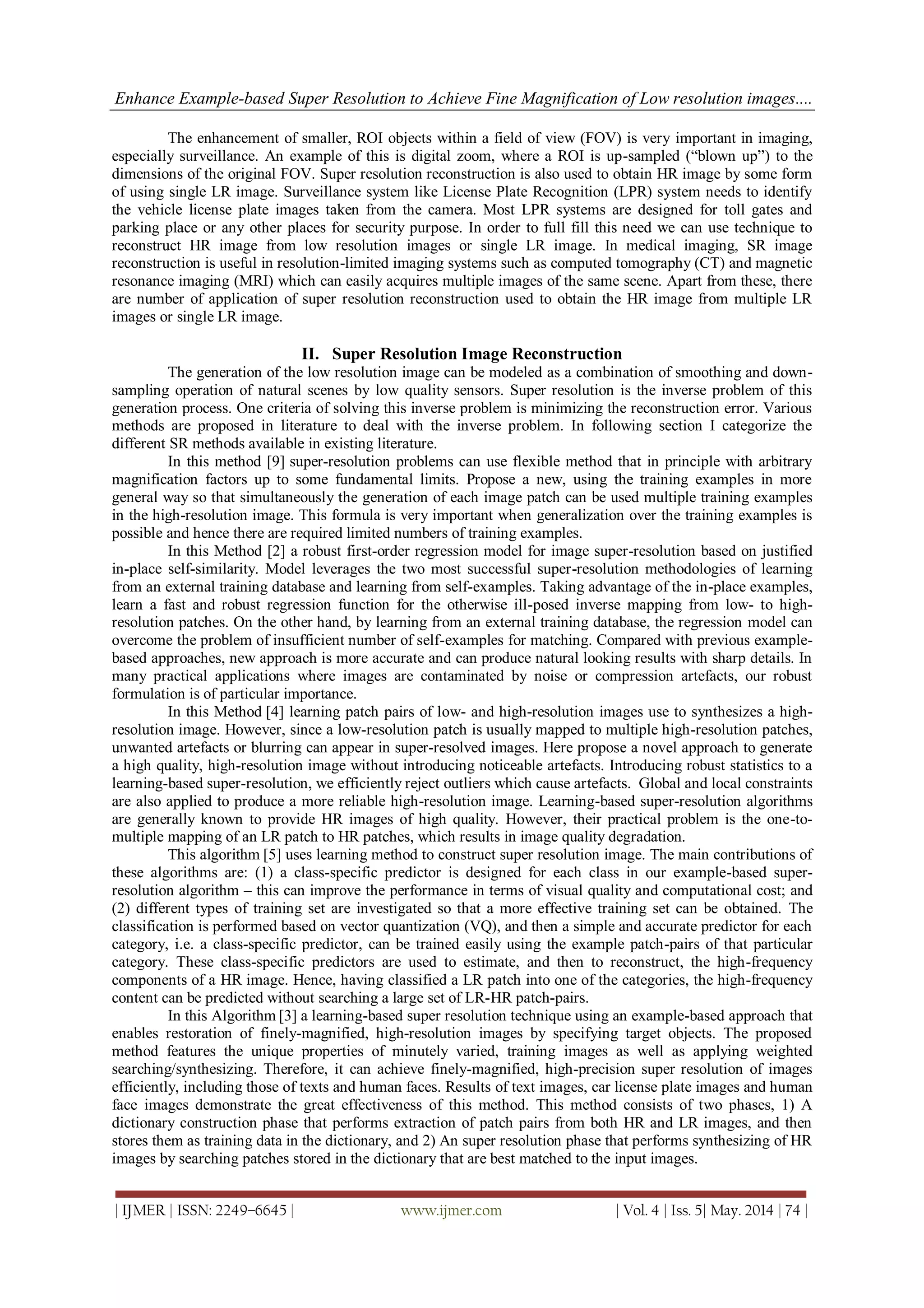 Enhance Example-Based Super Resolution to Achieve Fine Magnification of ...