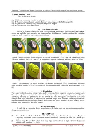 Enhance Example-Based Super Resolution to Achieve Fine Magnification of Low Resolution Images ...