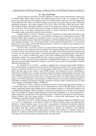 Implementation of Wide Band Frequency Synthesizer Base on DFS (Digital Frequency Synthesizer ...