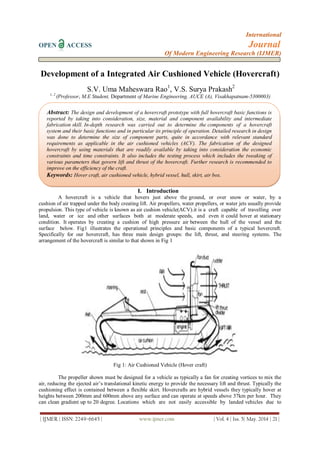 Development of a Integrated Air Cushioned Vehicle (Hovercraft) | PDF
