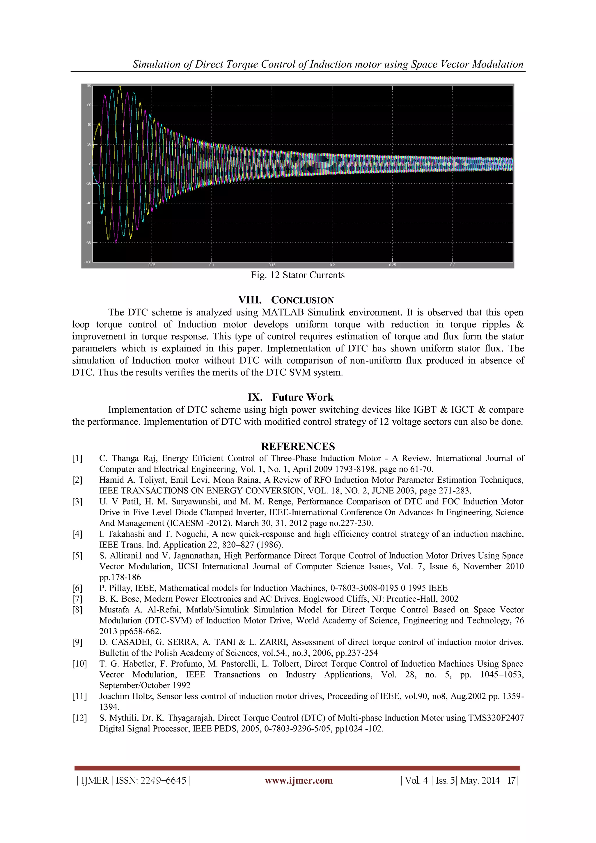 Simulation Of Direct Torque Control Of Induction Motor Using Space Vector Modulation Methodology