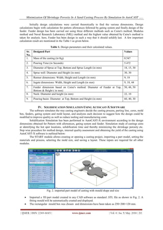 Minimization of Shrinkage Porosity in A Sand Casting Process By Simulation In AUTOCAST-X ...