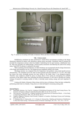 Minimization of Shrinkage Porosity in A Sand Casting Process By Simulation In AUTOCAST-X ...