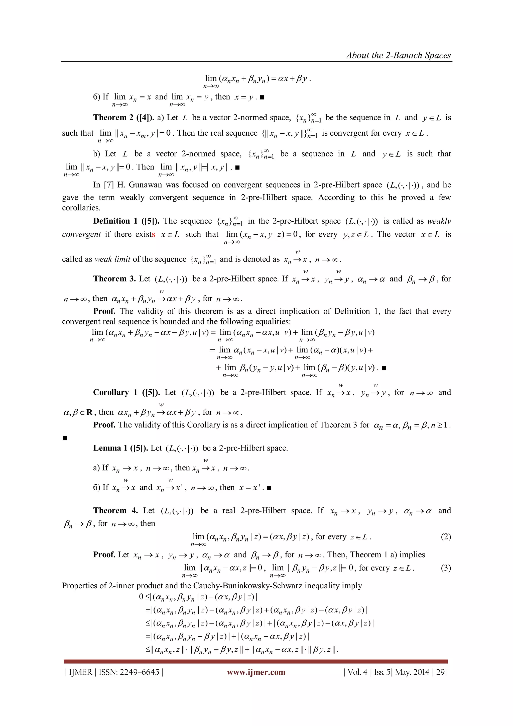 About the 2-Banach Spaces | PDF