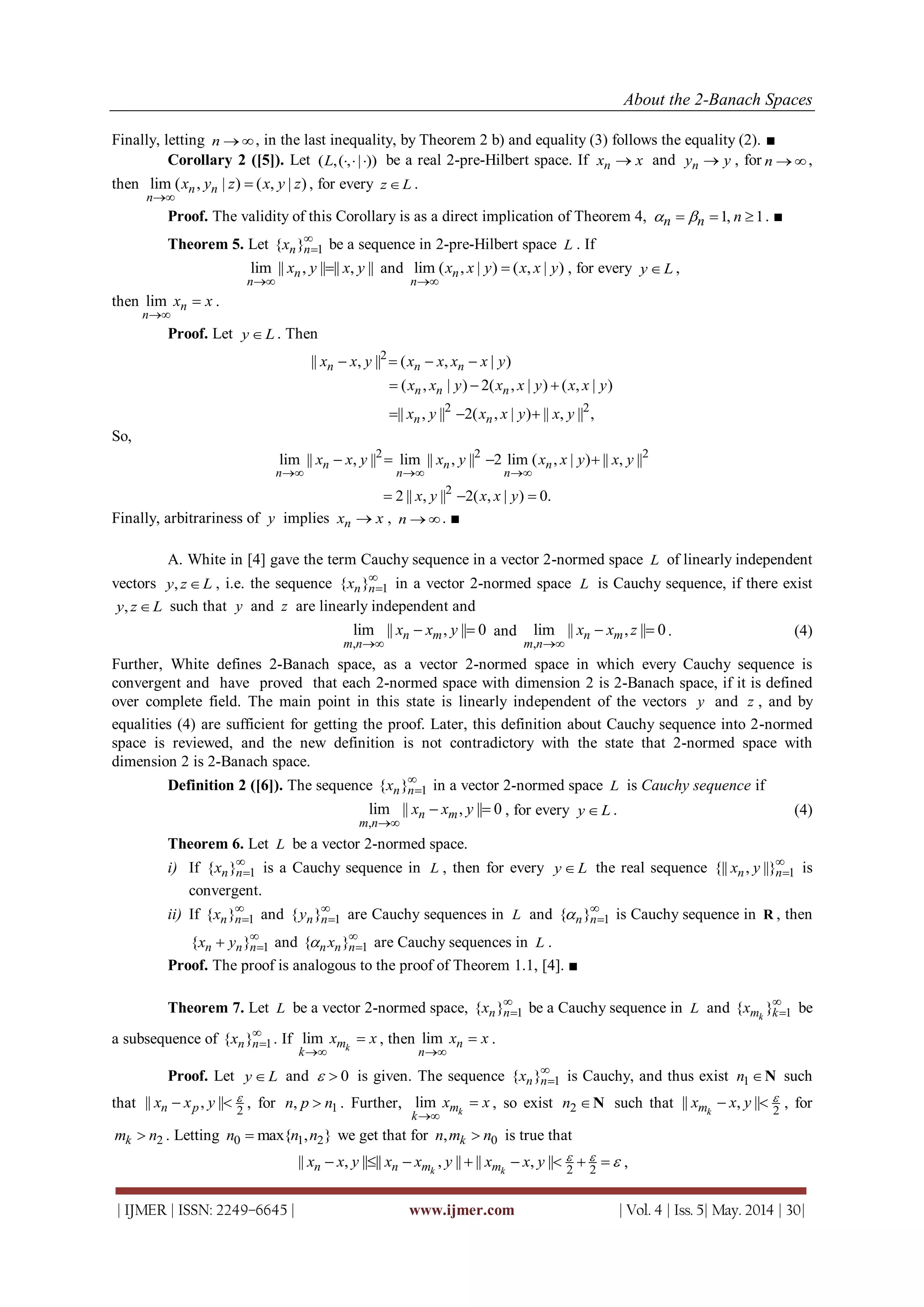 About the 2-Banach Spaces | PDF