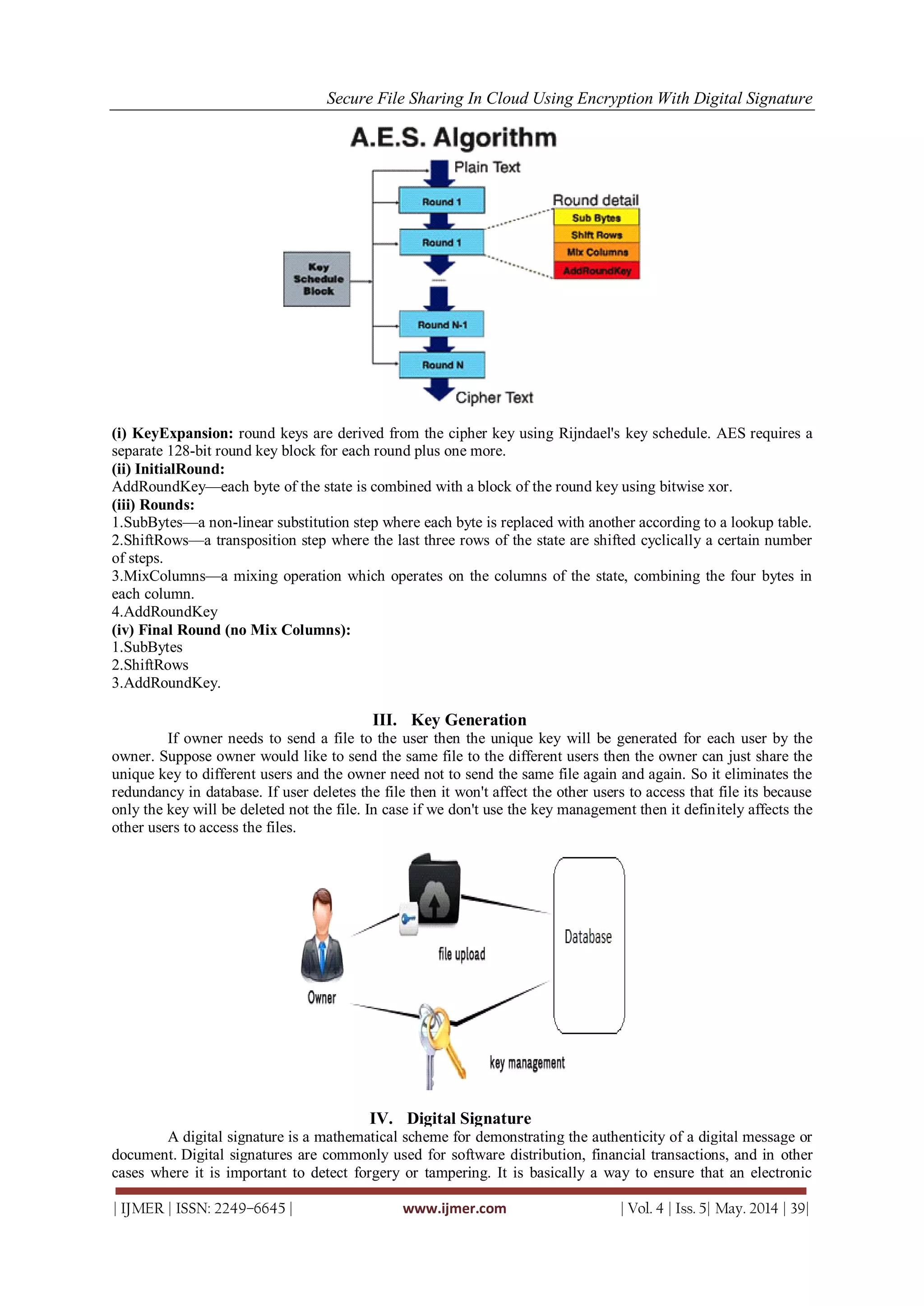 Secure File Sharing In Cloud Using Encryption with Digital Signature | PDF