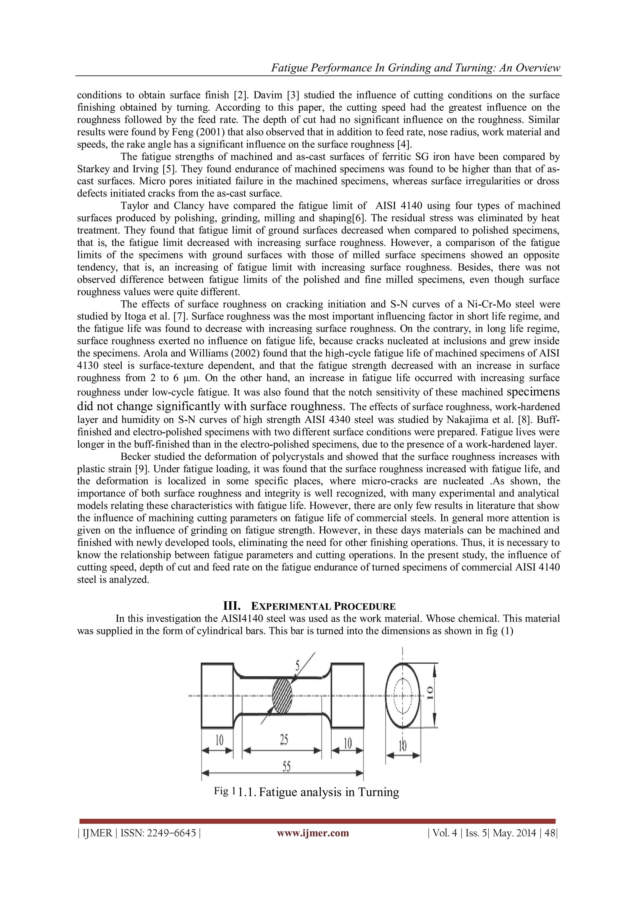 Fatigue Performance in Grinding and Turning: An Overview | PDF