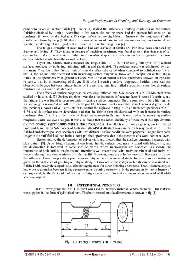 Fatigue Performance in Grinding and Turning: An Overview | PDF