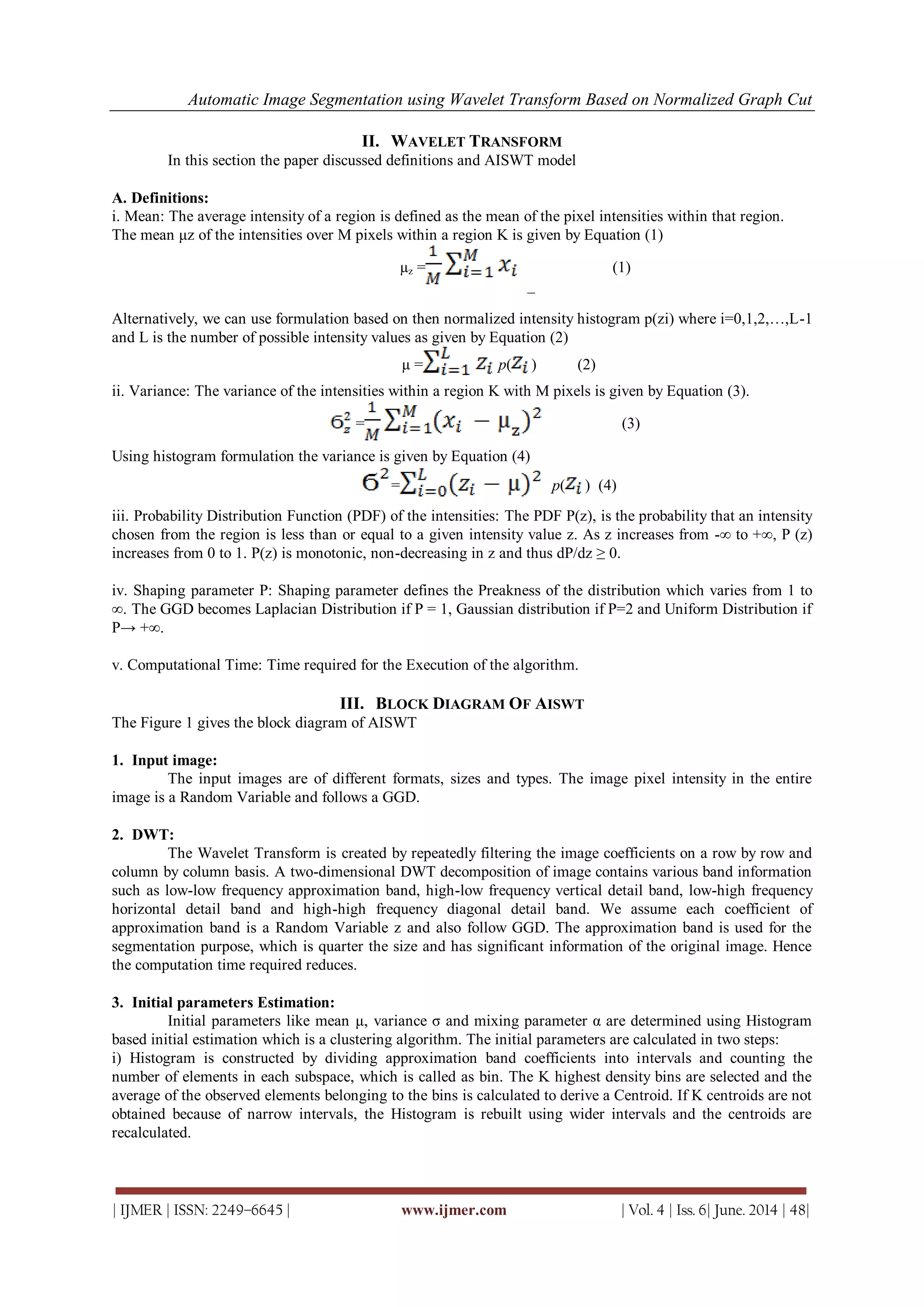 Automatic Image Segmentation Using Wavelet Transform Based On Normalized Graph Cut | PDF