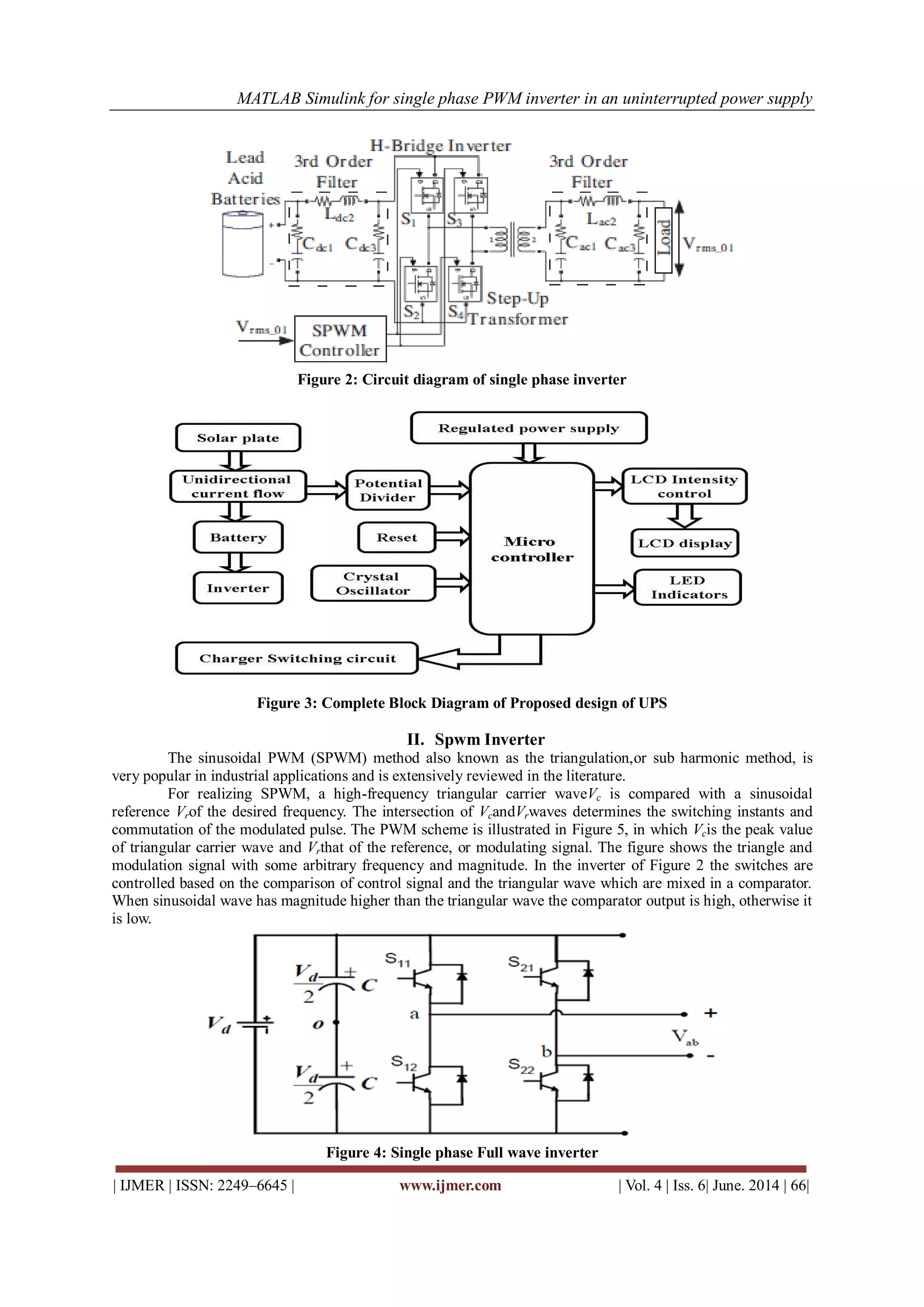 MATLAB Simulink for single phase PWM inverter in an uninterrupted power supply | PDF