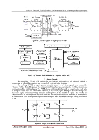 MATLAB Simulink for single phase PWM inverter in an uninterrupted power supply | PDF