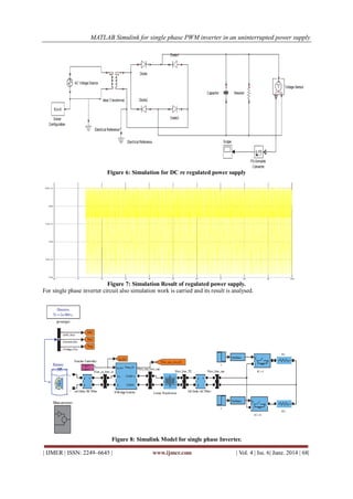 MATLAB Simulink for single phase PWM inverter in an uninterrupted power supply | PDF