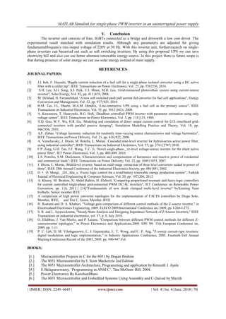 MATLAB Simulink for single phase PWM inverter in an uninterrupted power ...
