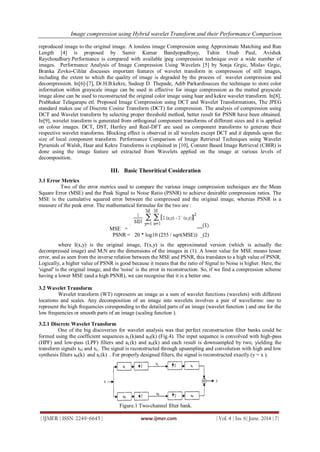 Image compression using Hybrid wavelet Transform and their Performance Comparison | PDF ...
