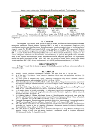 Image compression using Hybrid wavelet Transform and their Performance Comparison | PDF ...