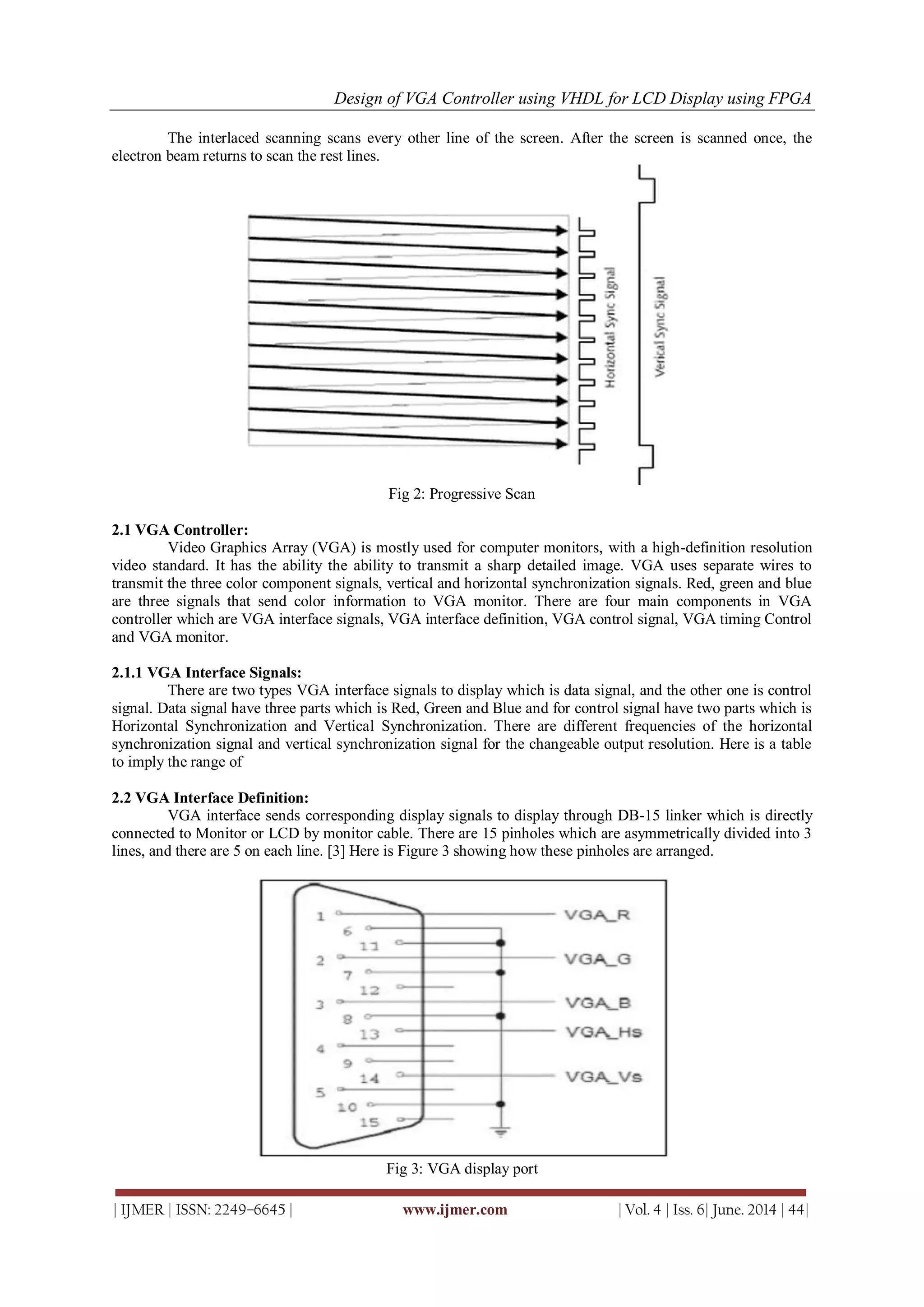 Design of VGA Controller using VHDL for LCD Display using FPGA | PDF