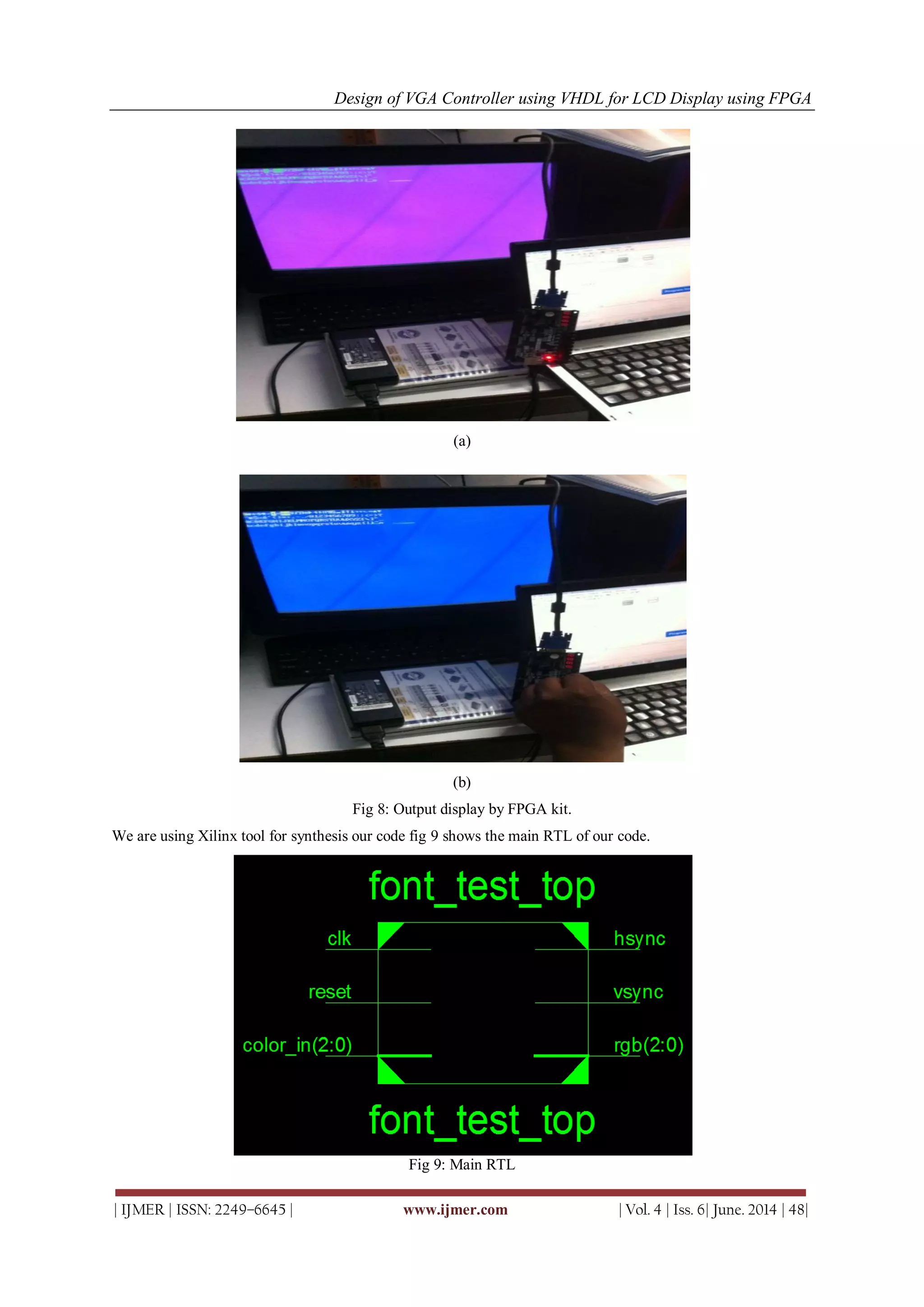 Design of VGA Controller using VHDL for LCD Display using FPGA | PDF