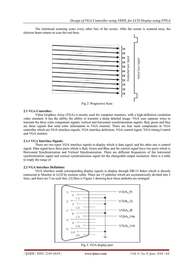 Design of VGA Controller using VHDL for LCD Display using FPGA | PDF