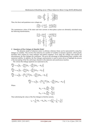 Mathematical Modelling of an 3 Phase Induction Motor Using MATLAB ...